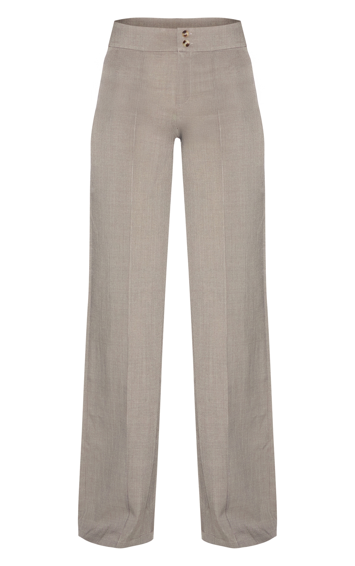 Tall Mocha Tailored Woven Seam Wide Leg Trousers | Tall | PLT