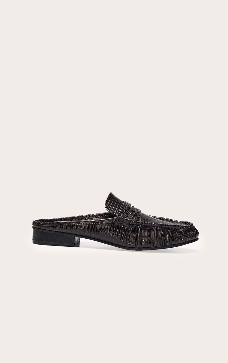 Chocolate Python Loafer Mule | Footwear | PLT UAE