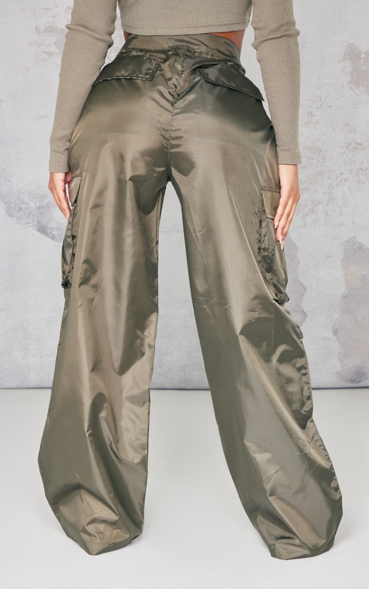 Shape Khaki Shell Pocket Detail Wide Leg Pants | PrettyLittleThing USA