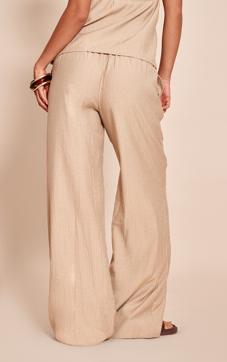 Stone Stripe Woven Drawstring Wide Leg Trouser | Co-ords | PLT