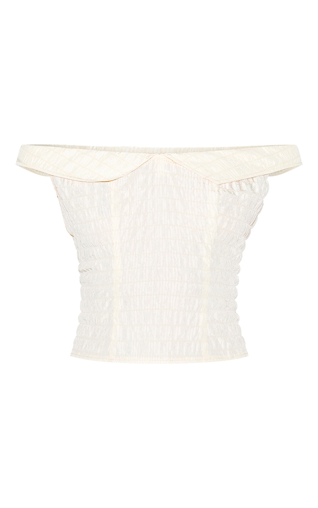 Almond Peach Skin Bardot Long Top | Tops | PLT USA