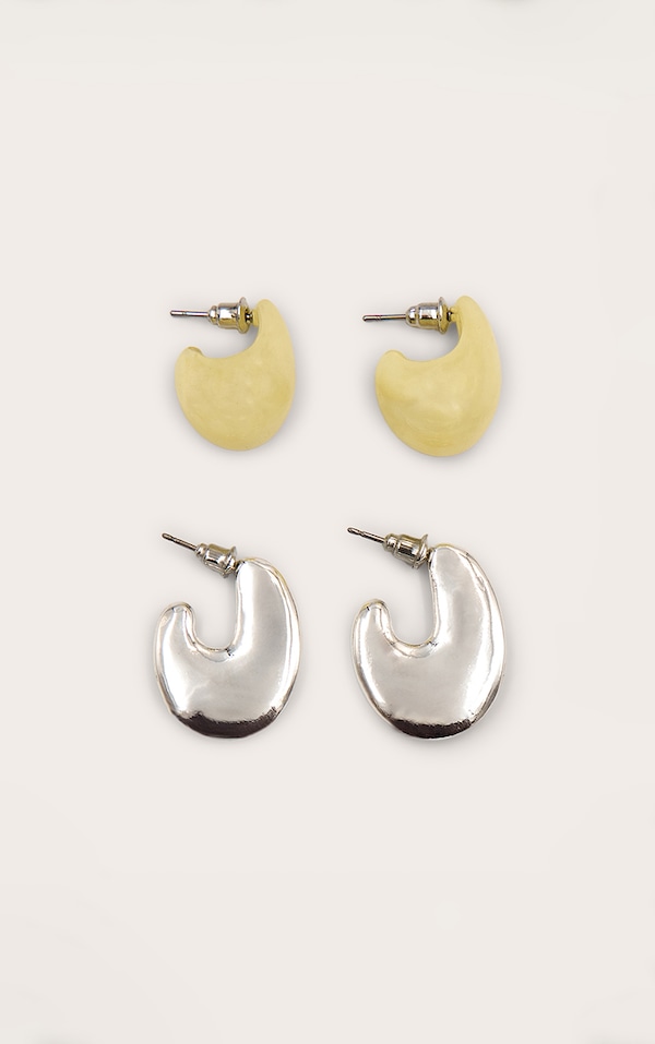 Butter Yellow Chunky Flat Hoop Teardrop Multi-Pack | Accessories | PLT