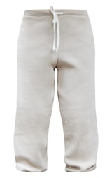 Oatmeal Oversized Knitted Drawstring Sweatpants | Knitwear | PLT USA
