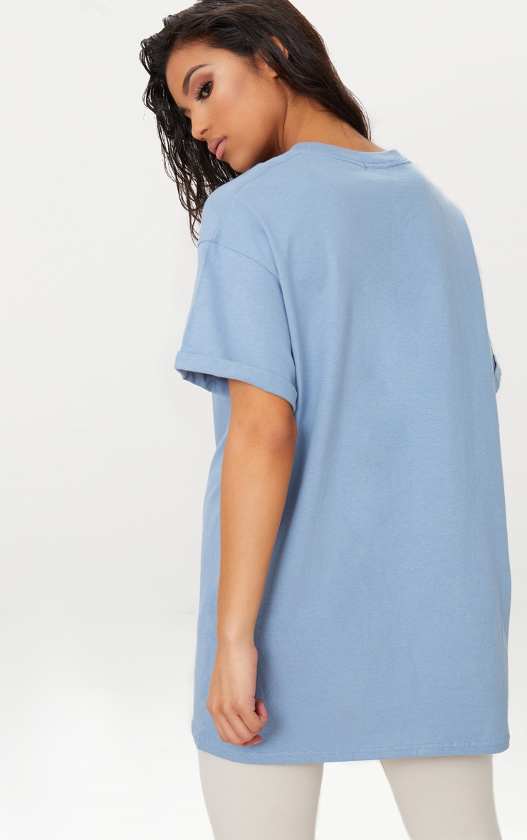 Dusky Blue Oversized Boyfriend T Shirt | Tops | PrettyLittleThing