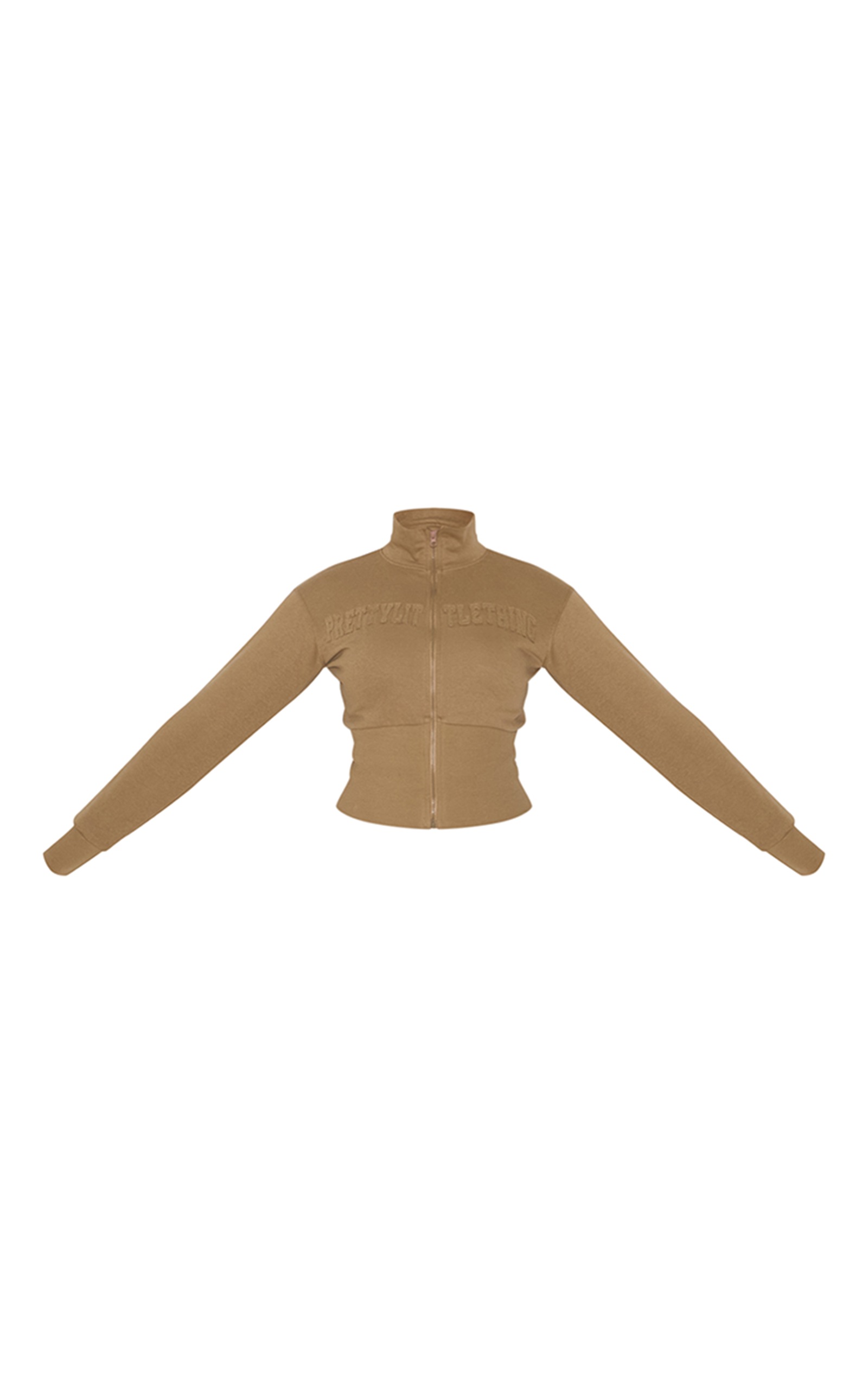 Shape Khaki Pocket Detail Fitted Zip Up Sweatshirt | Shape | PLT USA