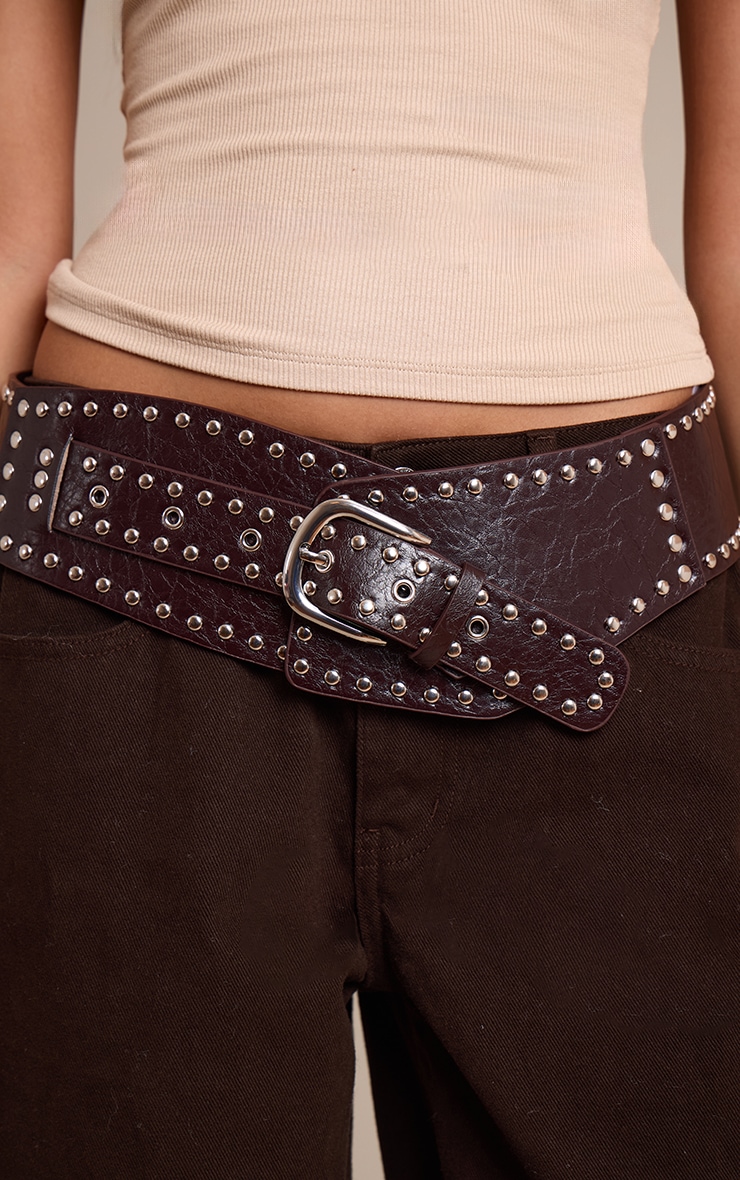 Chocolate Crinkle Layered Chunky Belt Studded | Accessories | PLT