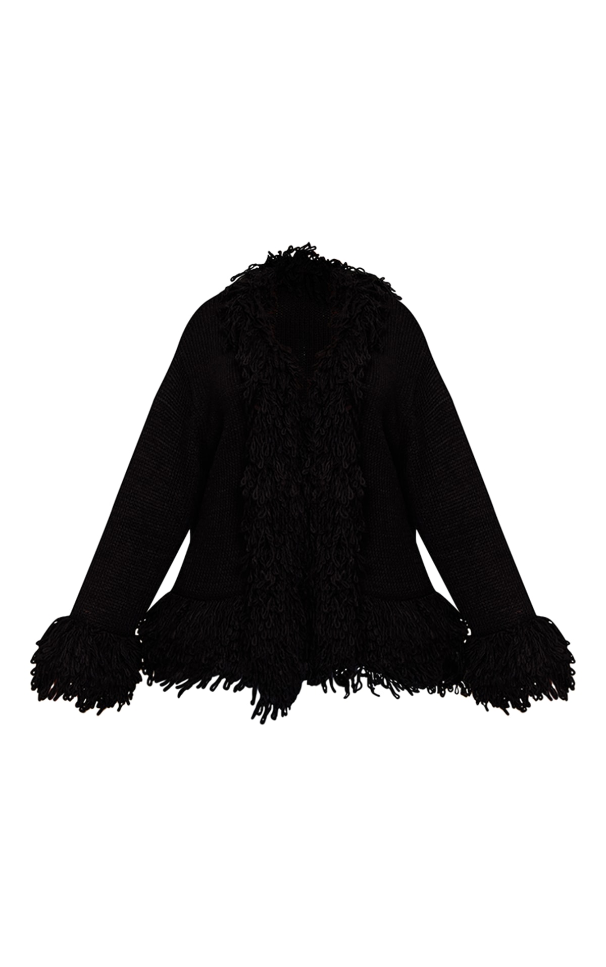 Plus Black Loop Knit Edge Cardigan | Plus Size | PLT IRE