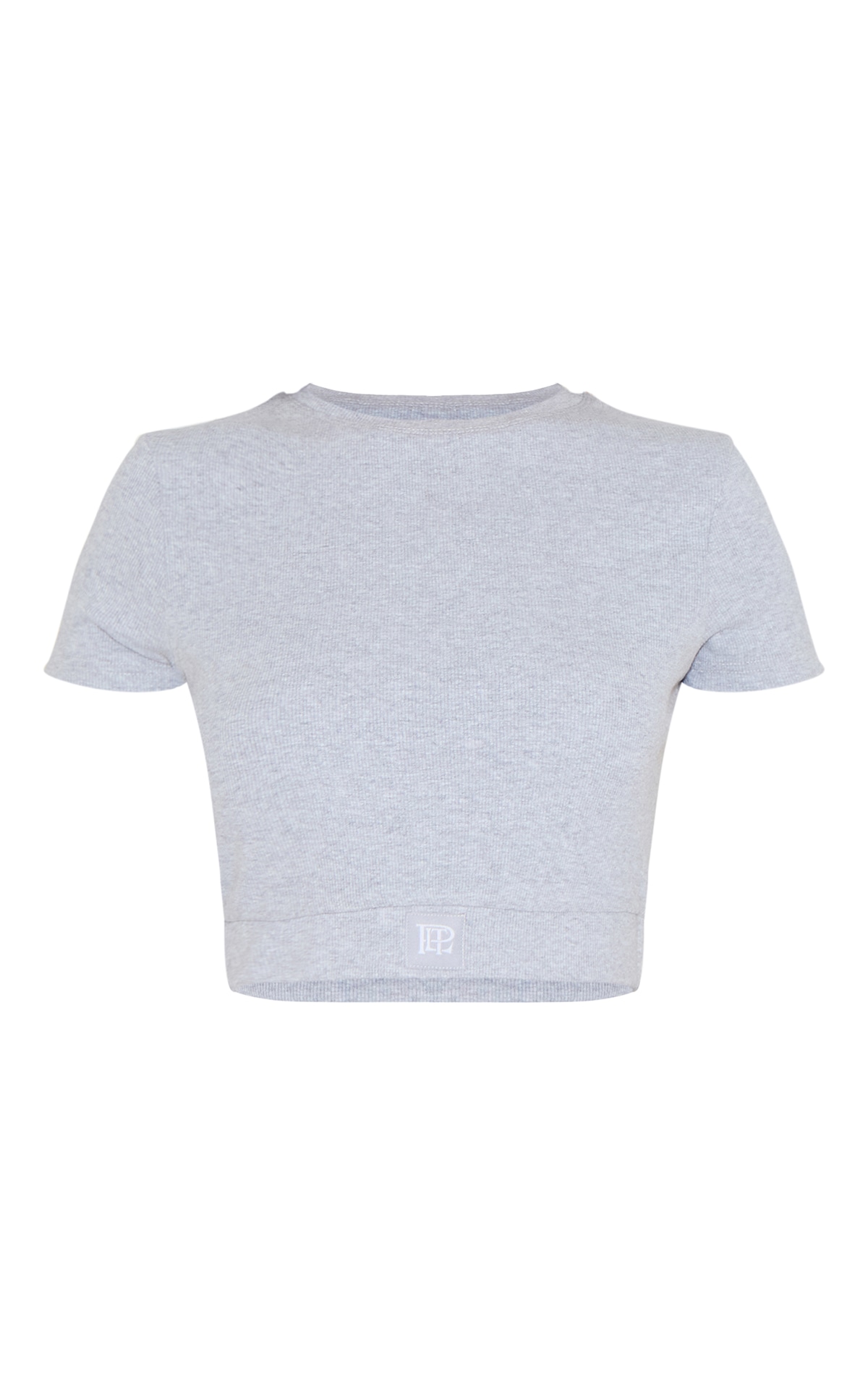 PLT Grey Sleep Tonal Satin Emblem Crop Top | Lingerie & Nightwear | PLT