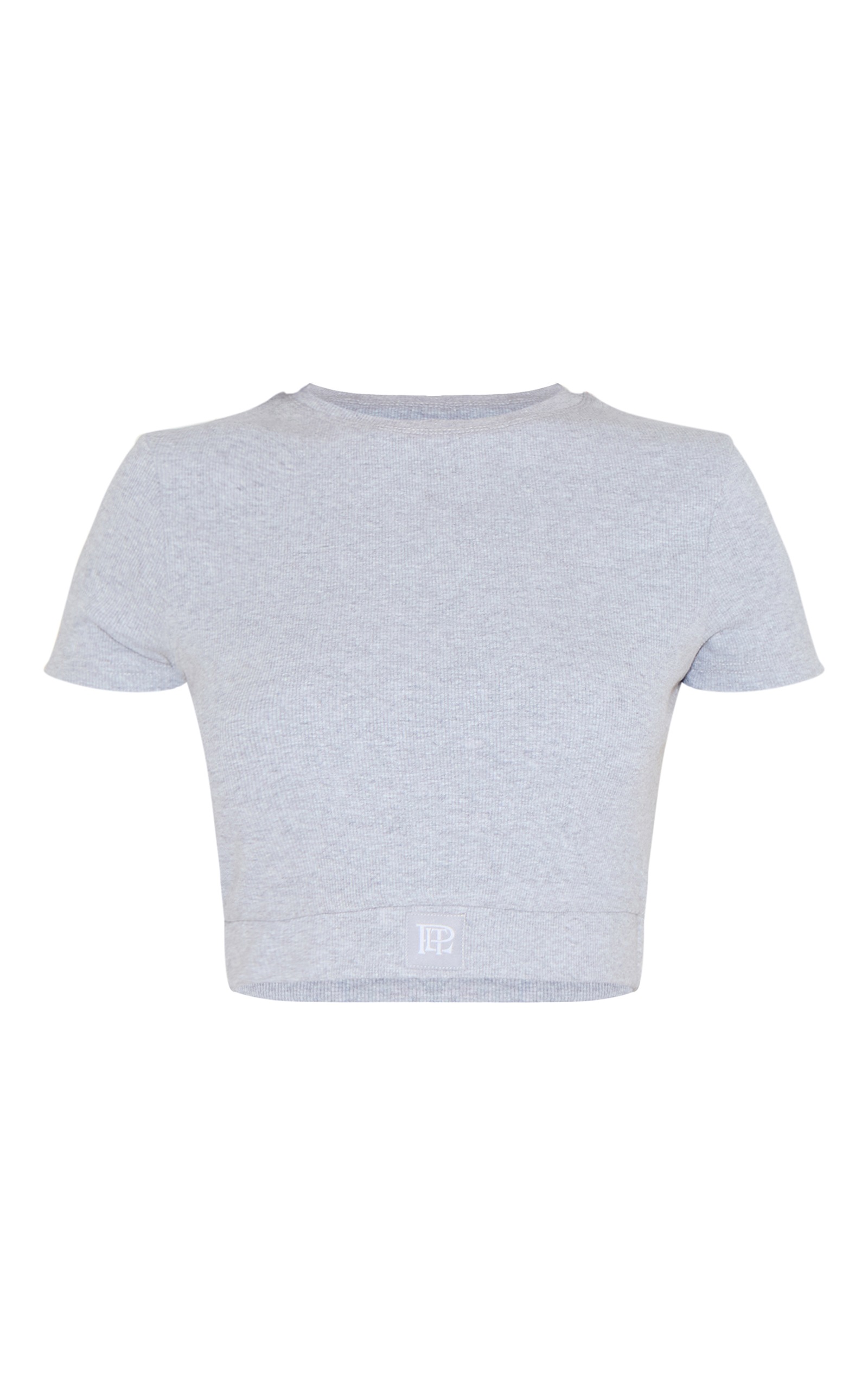 PLT Grey Sleep Tonal Satin Emblem Crop Top | Lingerie & Nightwear ...