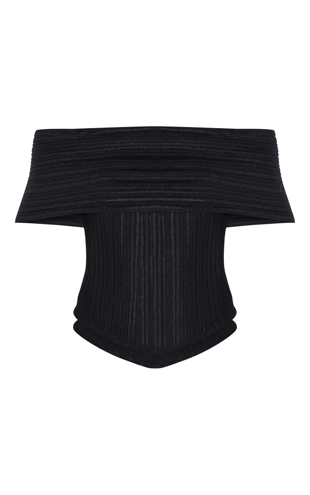 Black Rib Style Fold Over Top | Tops | PrettyLittleThing USA