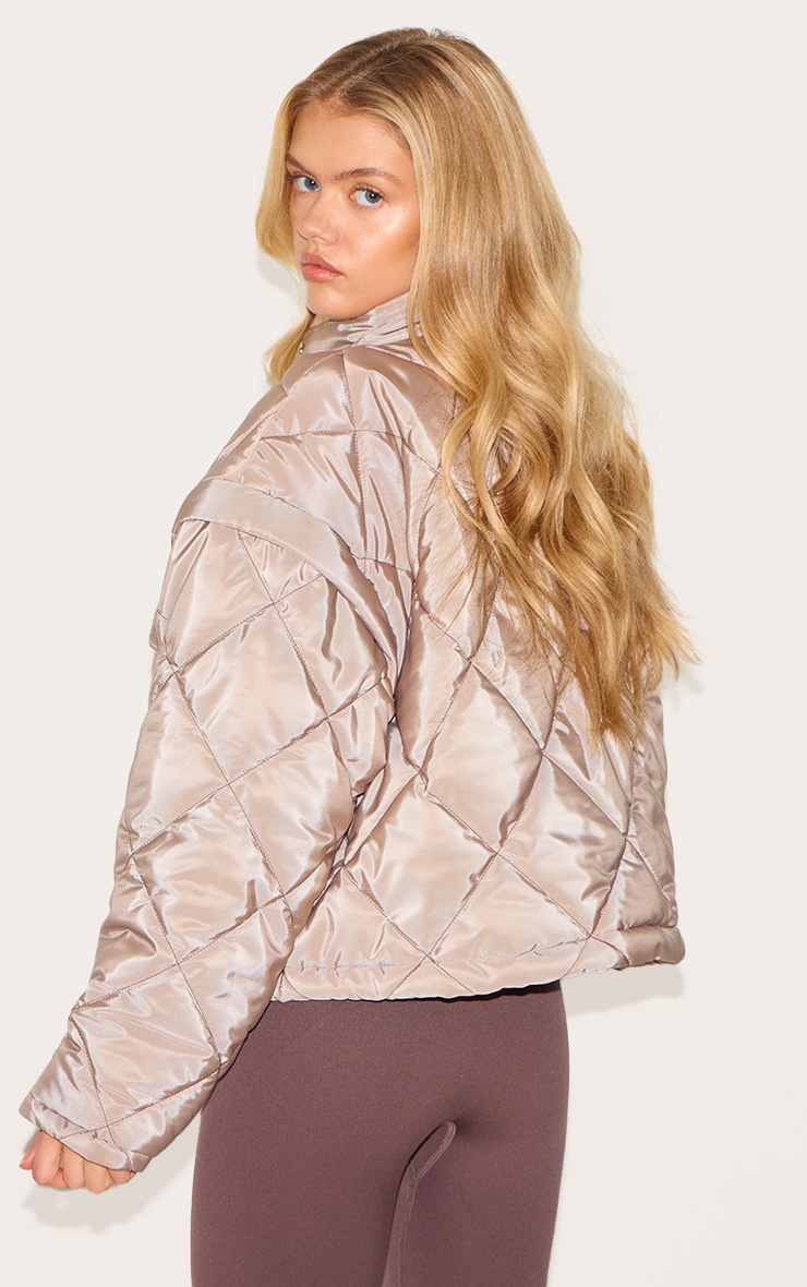 Taupe Cropped Quilted Jacket | Outerwear | PLT