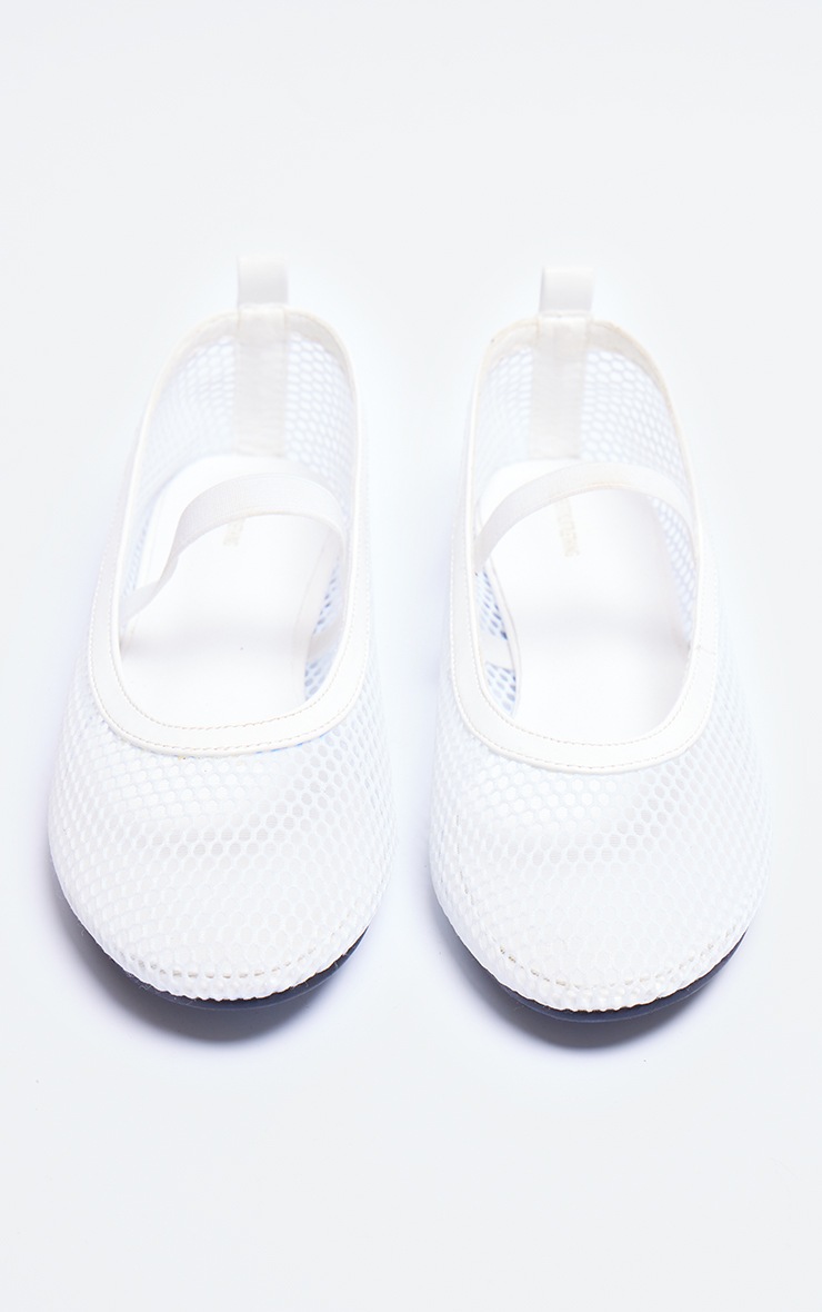 White Mesh Ballet Flats | Footwear | PrettyLittleThing USA