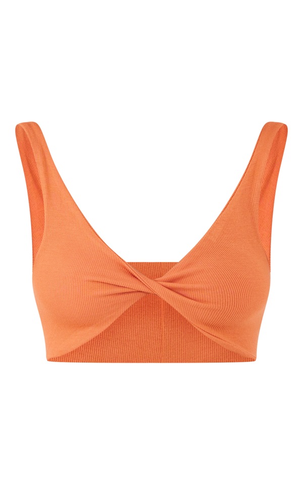 Rust Soft Rib Twist Front Triangle Lingerie Set | Lingerie & Nightwear ...