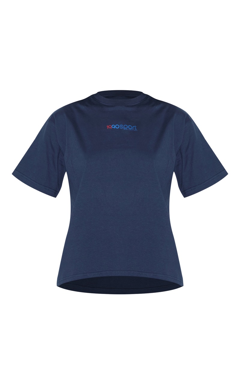 Navy Sport Collective Boxy Oversized T Shirt | Athleisure | PrettyLittleThing