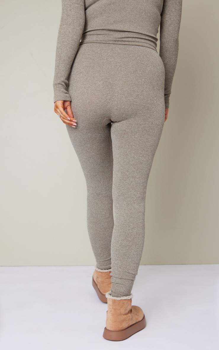 Maternity Olive Ribbed Leggings | Maternity | PrettyLittleThing