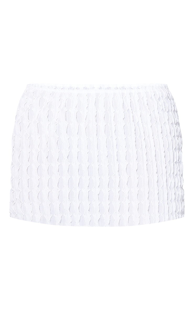 White Textured Cotton Mini Beach Skirt Prettylittlething Ksa