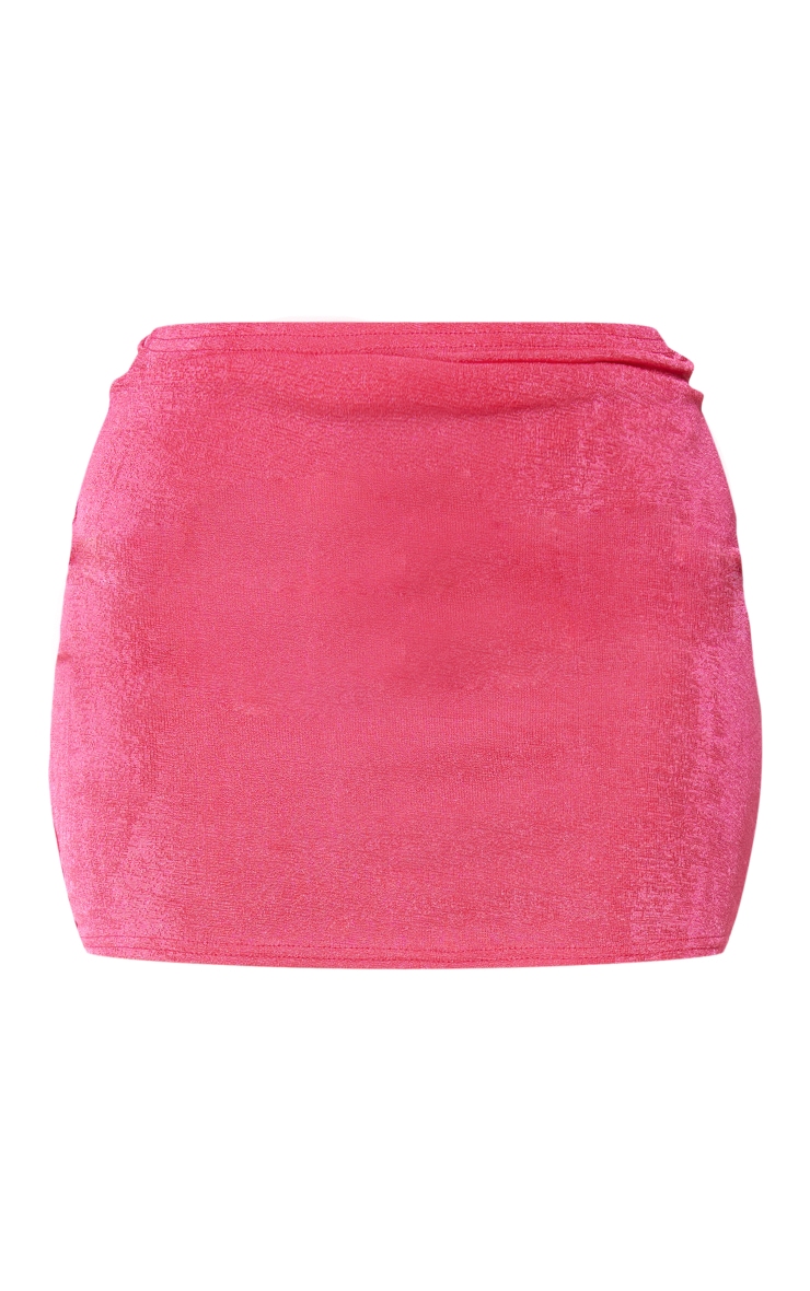 Petite Hot Pink Acetate Slinky Bodycon Skirt | PrettyLittleThing UAE