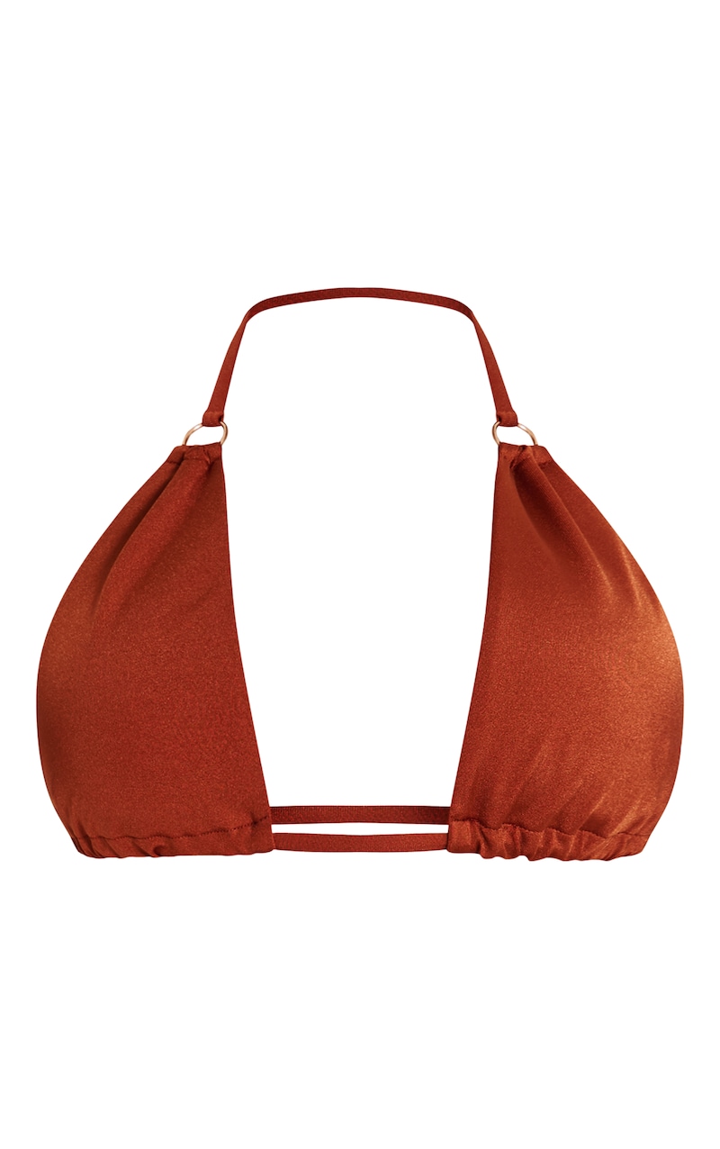 Bronze Mini O Ring High Apex Triangle Bikini Top | Swimwear | PLT