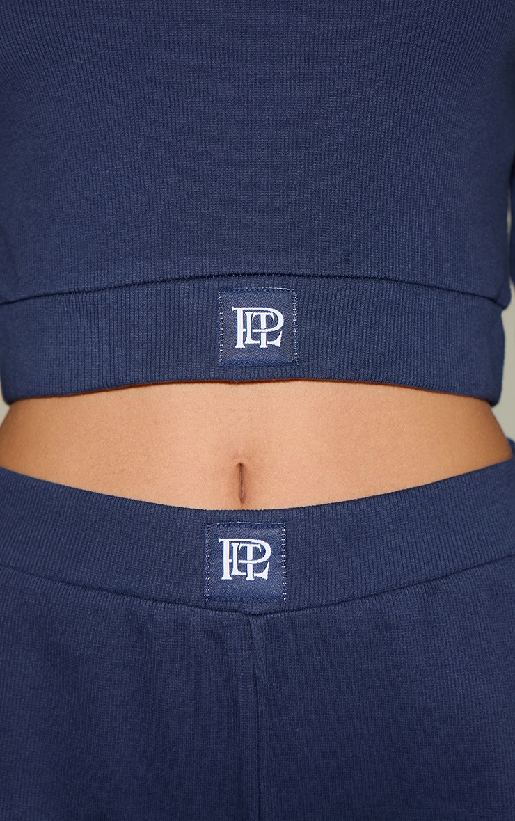 PLT Navy Sleep Tonal Elastic Long Sleeve Top | Lingerie & Nightwear | PLT