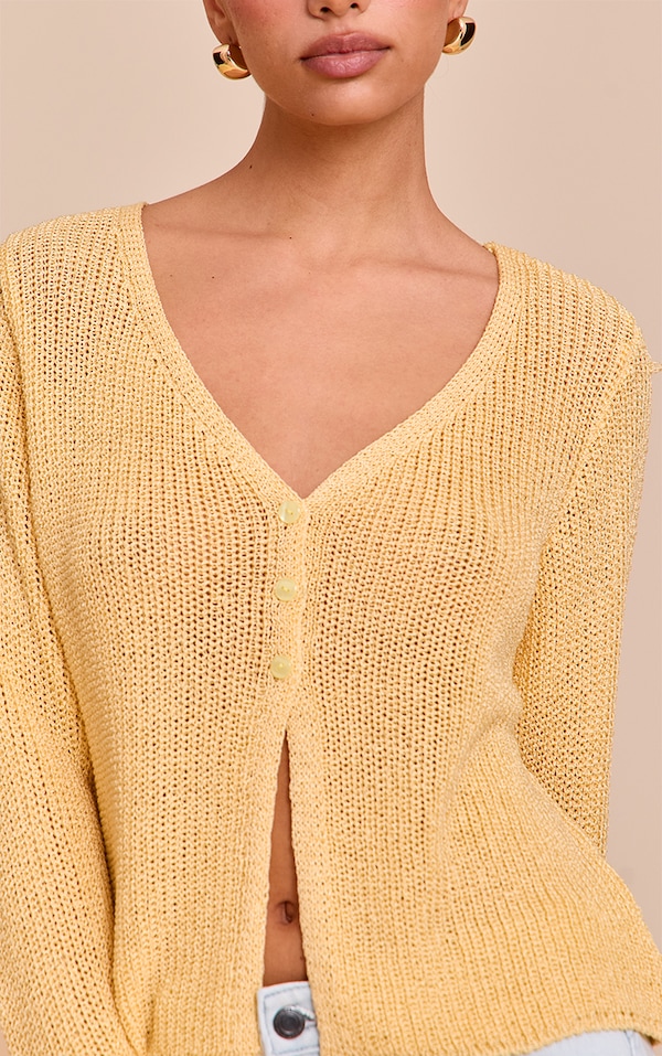 Lemon Filagree Button Cardigan | Knitwear | PLT