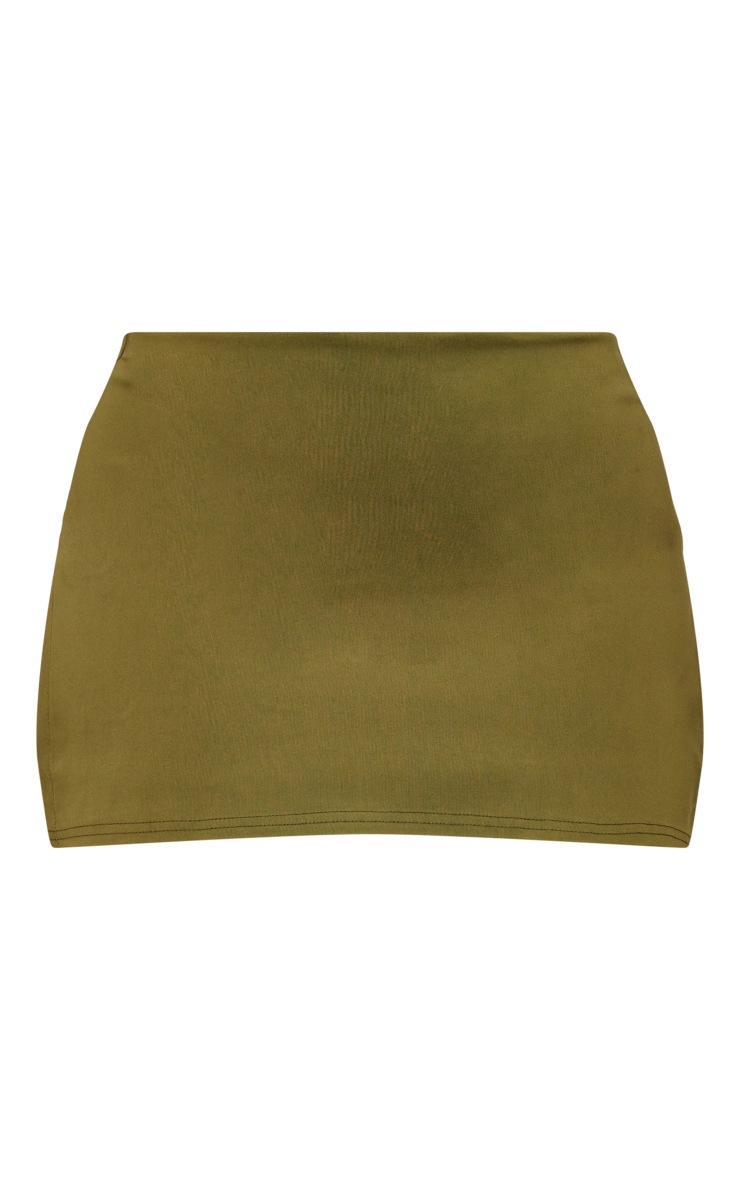 Shape Khaki Stretch Woven Split Micro Mini Skirt | PrettyLittleThing KSA