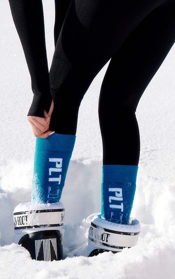 Bright Blue & Black Terry Ski Socks 2 Pack | Accessories ...