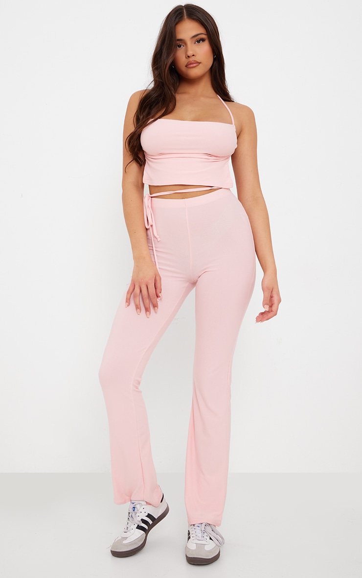 Pink straight leg trousers | PrettyLittleThing IE