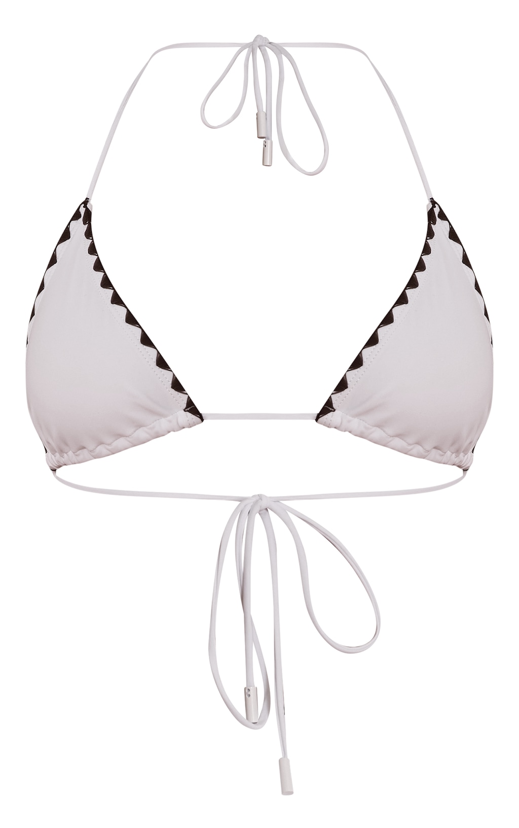 White Whip Stitch Triangle Bikini Top | Swimwear | PLT