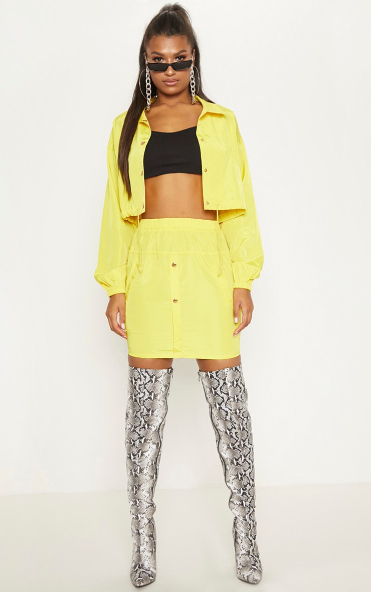 Yellow Shell Suit Mini Skirt | Skirts | PLT