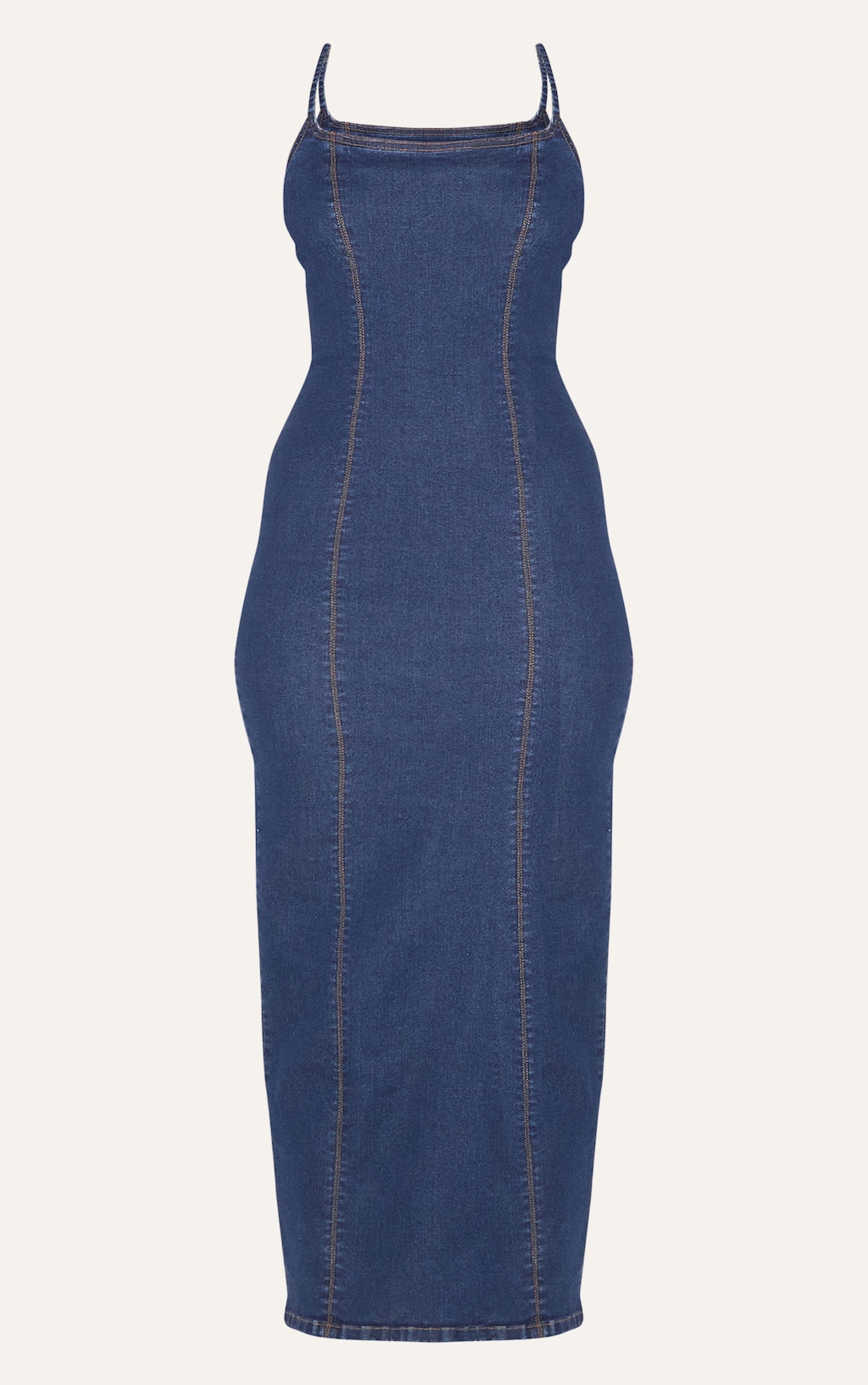 Indigo Cami Strap Denim Midaxi Dress | Denim | PLT