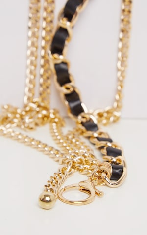 Gold PU Plaited Chain Belt | Accessories | PrettyLittleThing USA