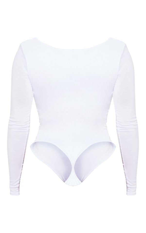 Shape White Jersey Ruched Long Sleeve Bodysuit | Shape ...