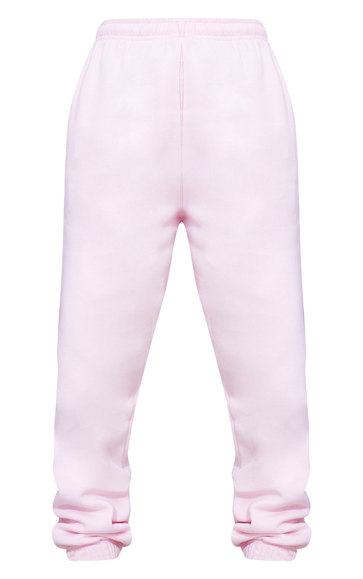 Baby Pink Sweat Cuffed High Waist Joggers | Athleisure | PLT