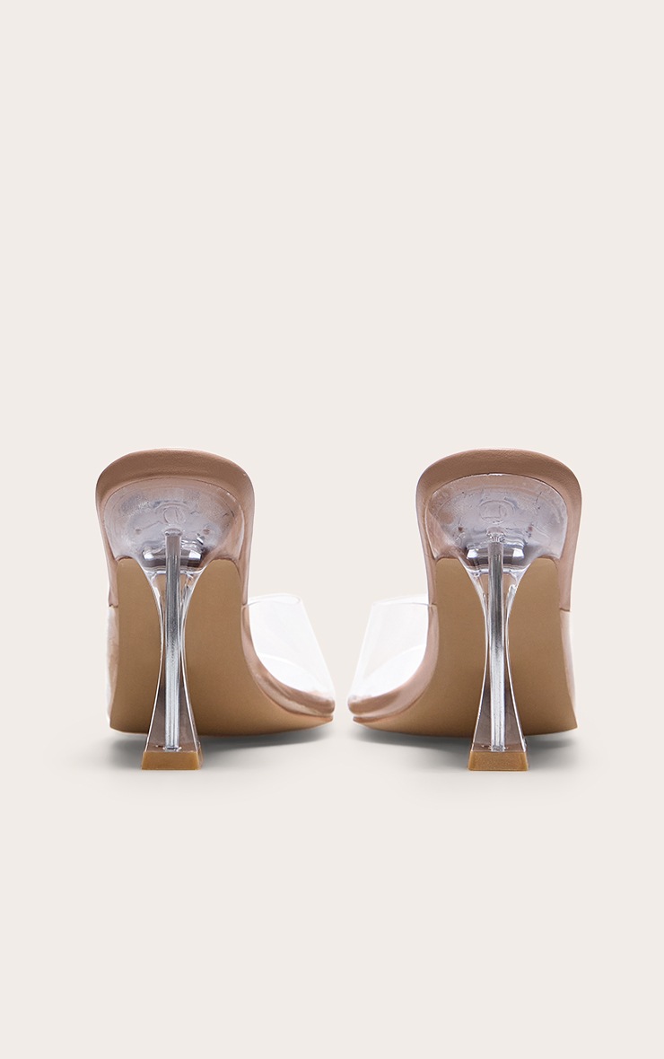 Clear Wide Fit PU Round Toe High Heeled Mules | Footwear ...