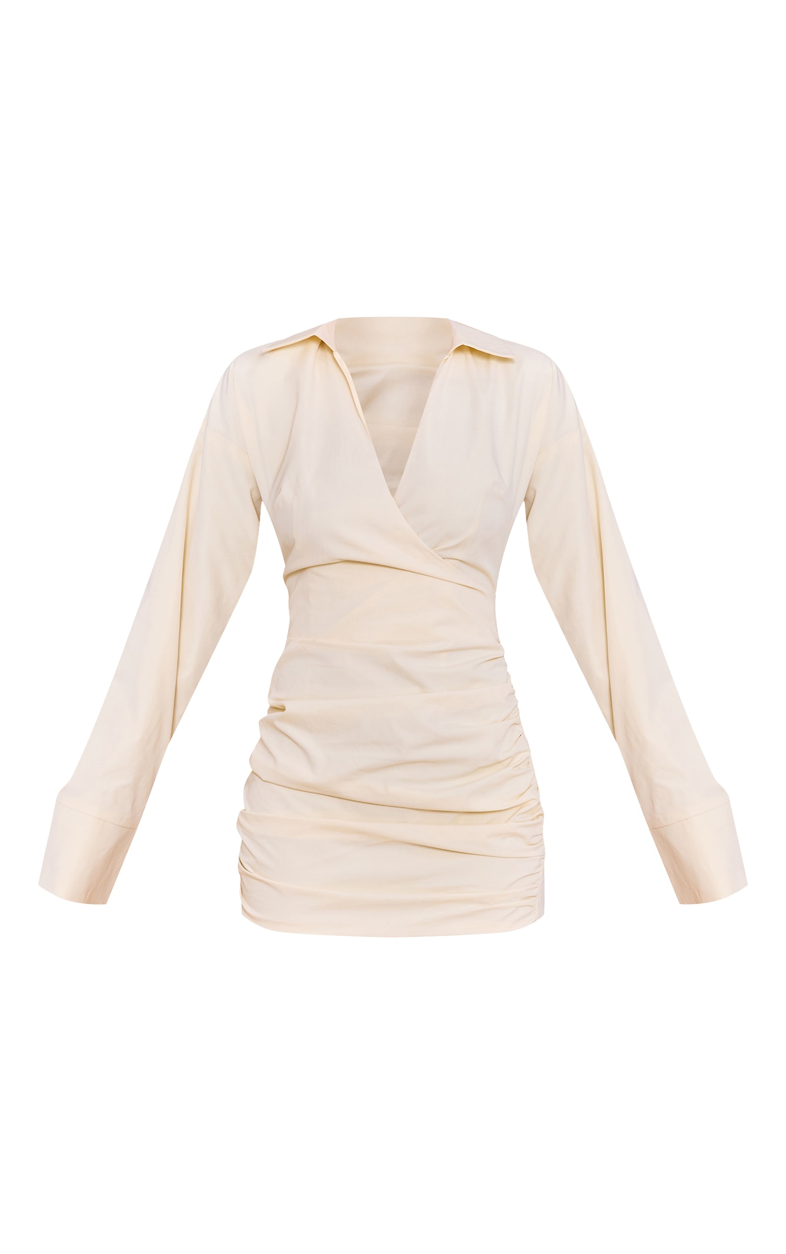 Butter Yellow Plunge Deep Cuff Shirt Dress | Dresses | PLT IRE