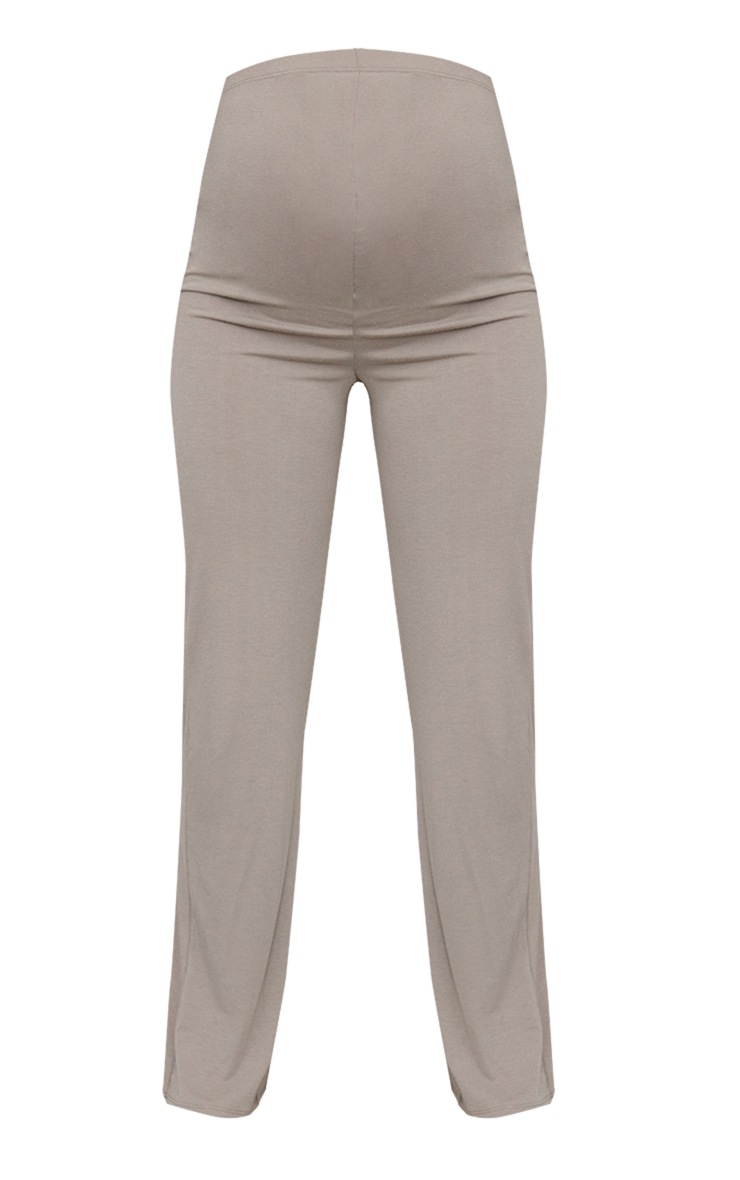 Maternity Moss Sand Cotton High Waist Flares | Maternity | PLT