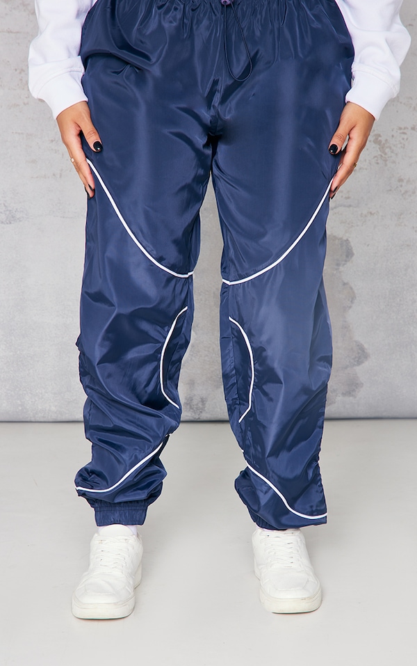 Shape Navy Shell Toggle Waist Panel Detail Joggers | Shape | PLT