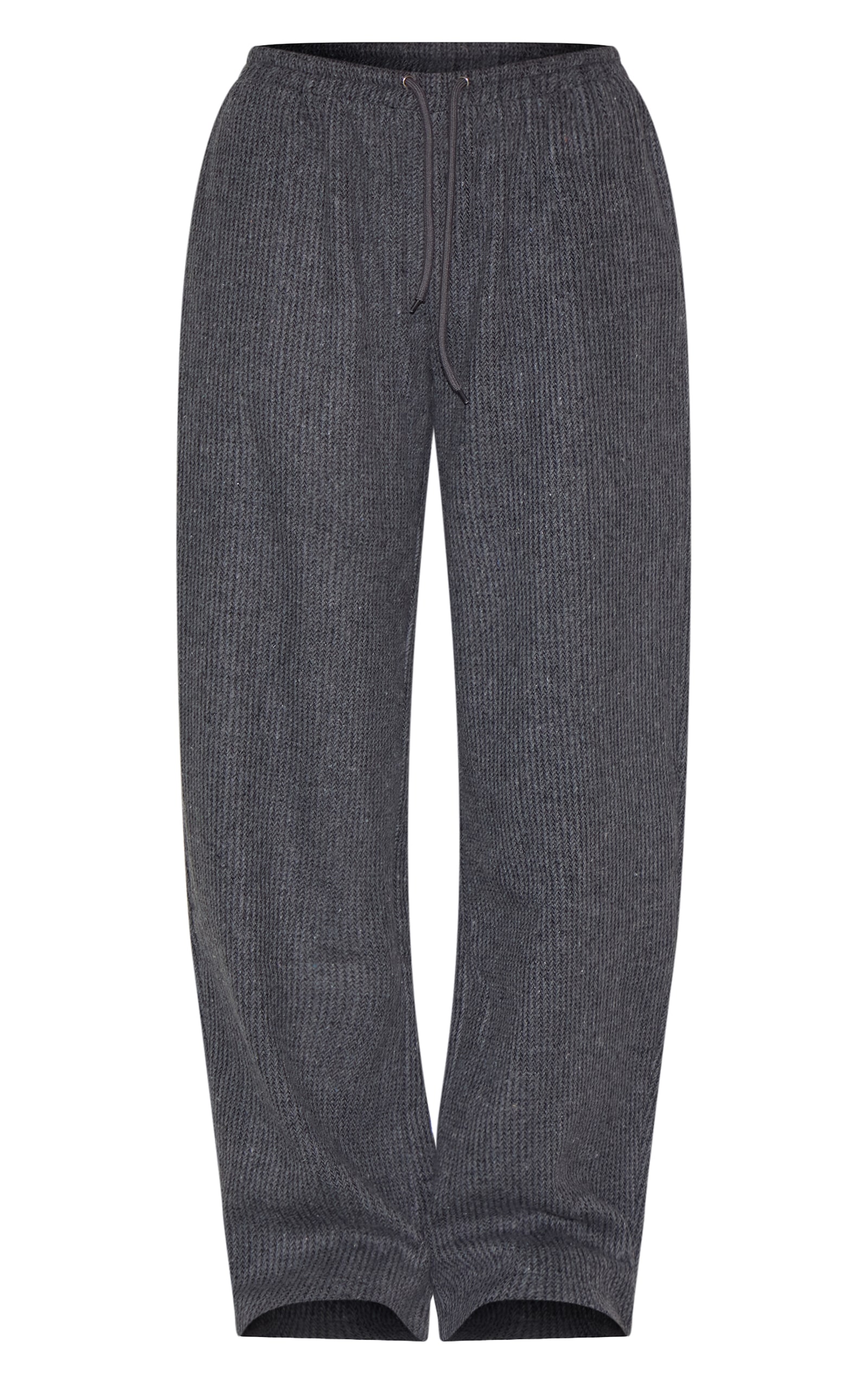 Charcoal Textured Low Rise Drawstring Pants | Bottoms ...