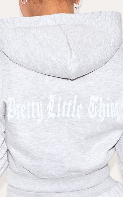 PLT Shape Grey Marl Back Cinched Waist Crop Hoodie | Shape | PLT USA