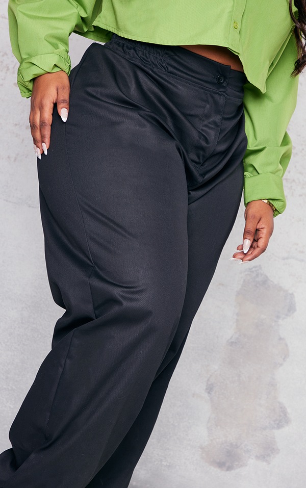 Plus Black Cargo Low Rise Straight Leg Pants | Plus Size ...