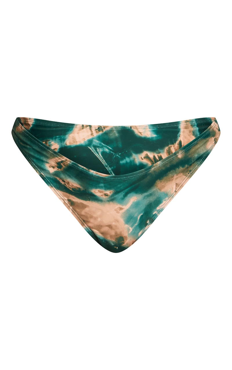Teal Shell Tie Dye Boomerang Tanga Bikini Bottoms | Swimwear | PLT USA