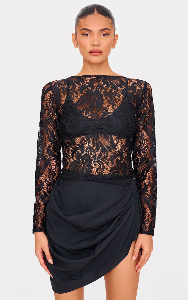 Black Gathered Mini Skirt | Bottoms | PrettyLittleThing USA