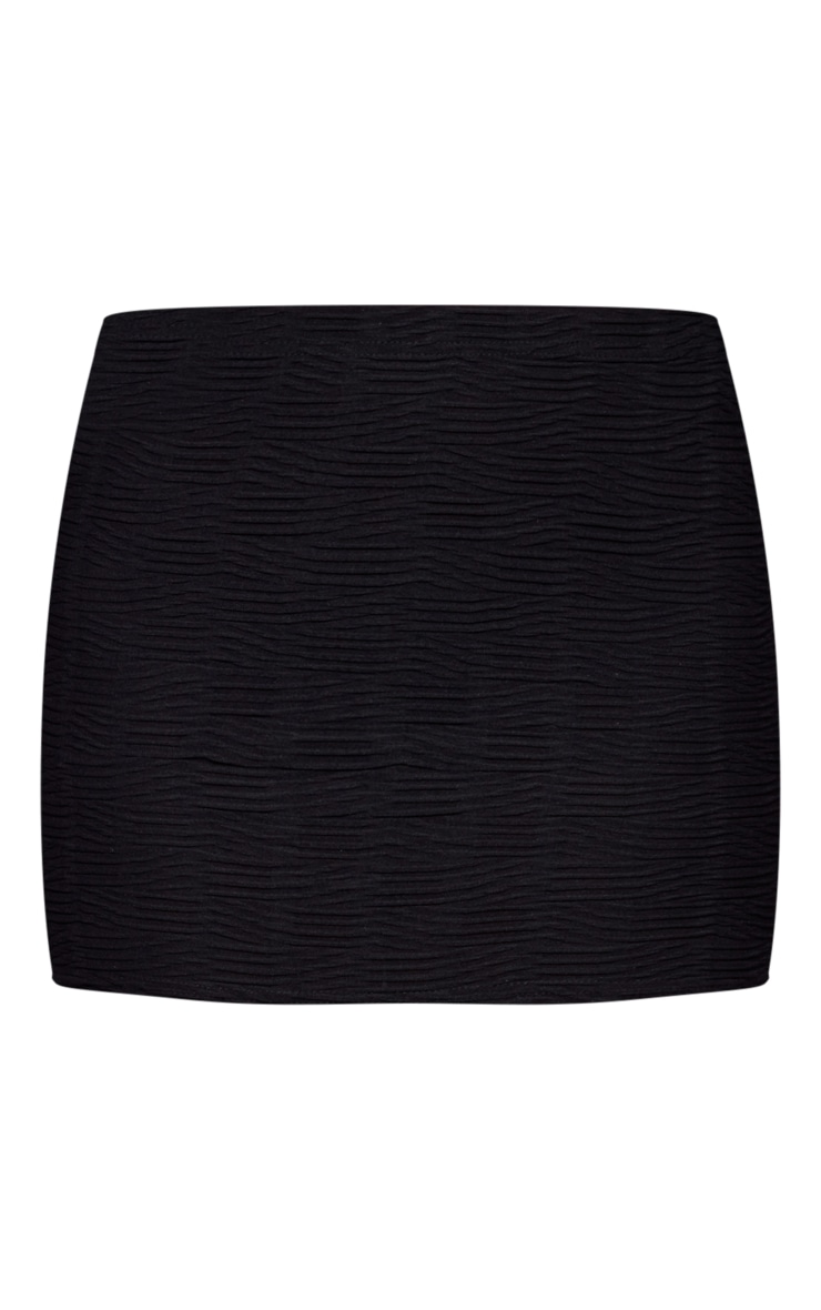 Black Crinkle Micro Mini Skirt | Bottoms | PrettyLittleThing UAE