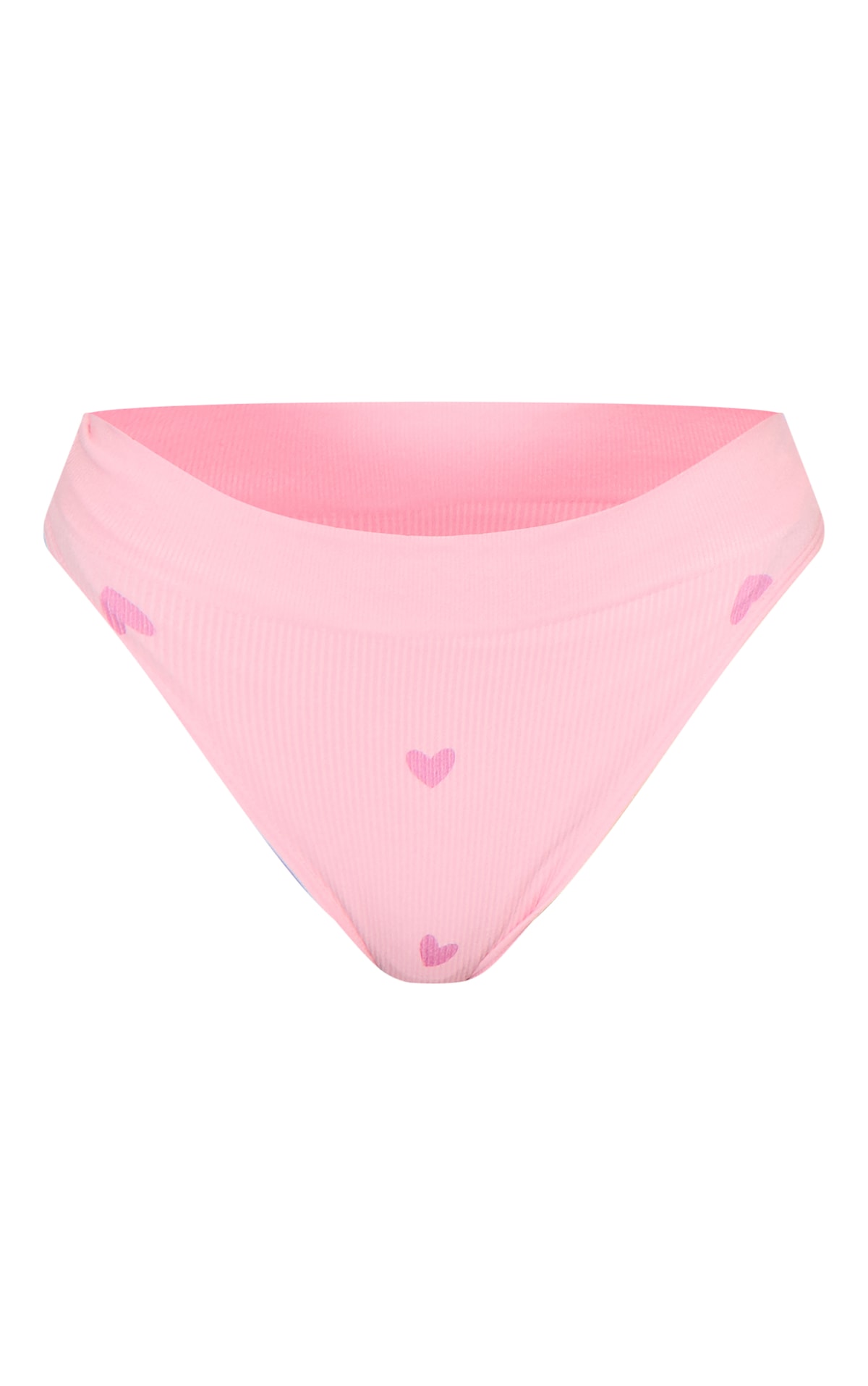 Pink Heart Print Ribbed Thong | Lingerie & Nightwear | PLT