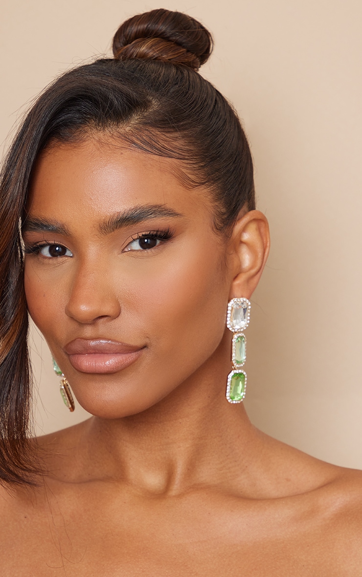 Blue Ombre Jewelled Statement Earrings | Accessories | PLT