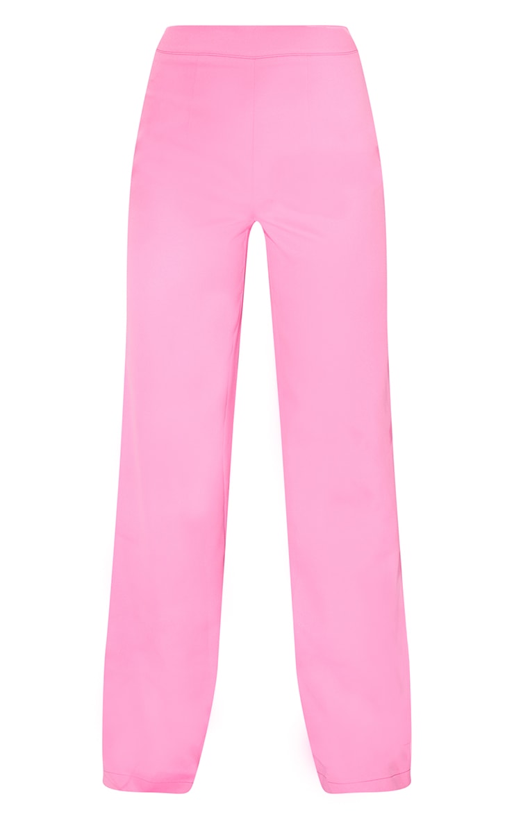 Bright Pink High Waist Tailored Wide Leg Pants | Co-ords | PLT USA