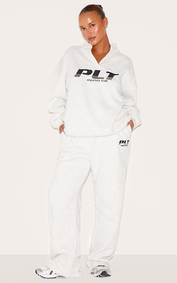 PLT Plus Grey Athletics Club Embroidered Sweatshirt | Plus Size | PLT USA