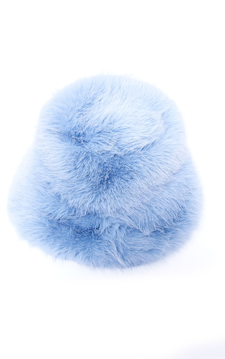 Baby Blue Fluffy Faux Fur Bucket Hat | PrettyLittleThing CA