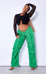 Shape Black Mesh Cut Out Zip Detail Top | PrettyLittleThing