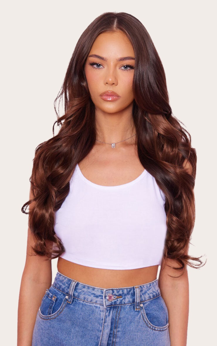 Lullabellz Thick 20` 1 Piece Curly Clip In Hair Extensions Chestnut ...